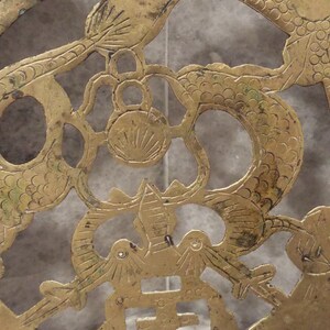 Vintage Chinese Brass Dragon Etched Trivet | Etsy