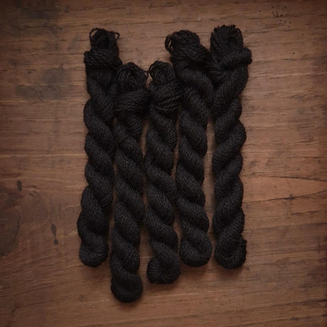 Skein of Fine Wool Embroidery Thread | Ebony Black Brown - Limited ...