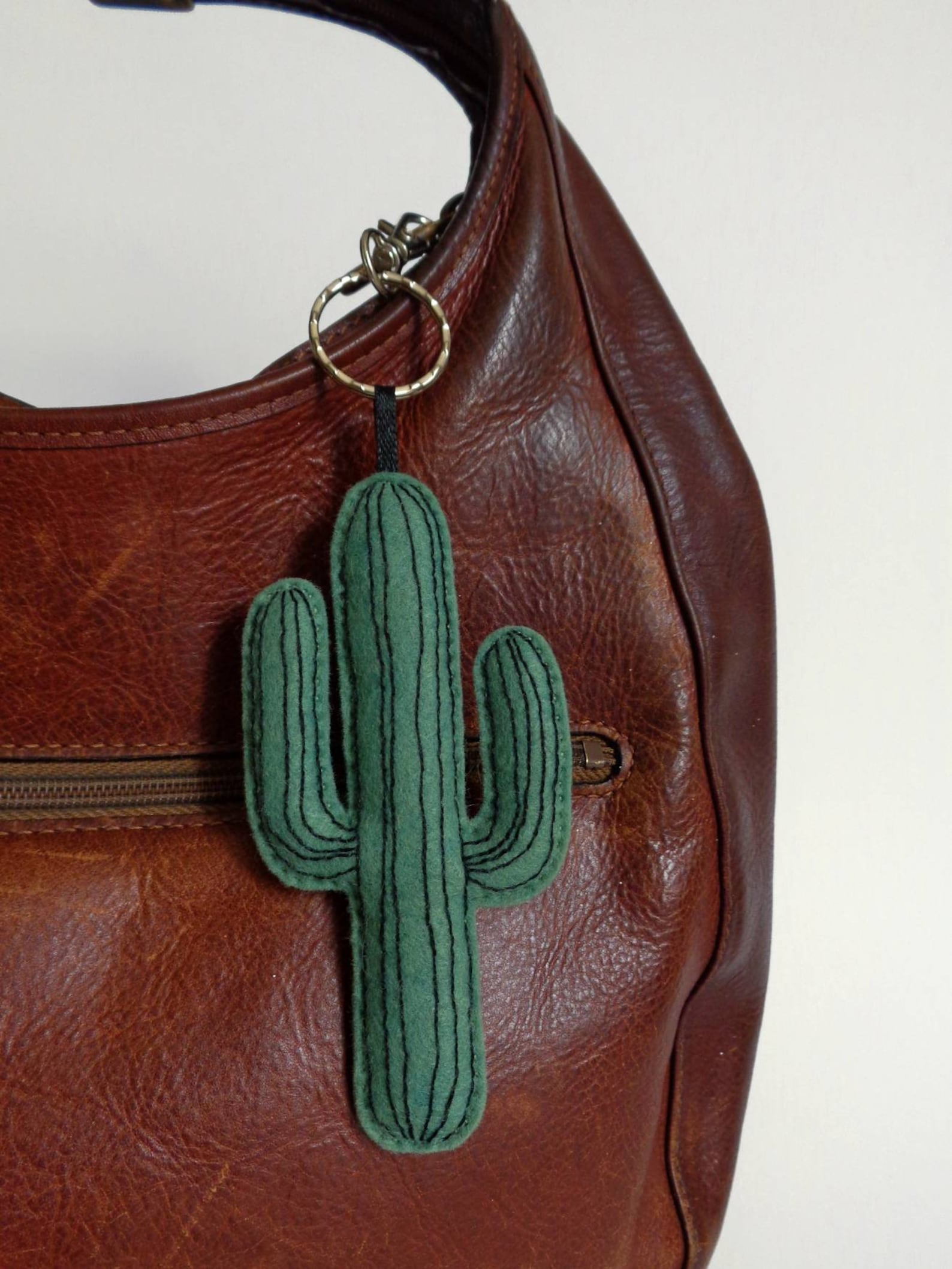 Cactus Giant Keychain Felt Wool Fabric Embroidery Succulent - Etsy