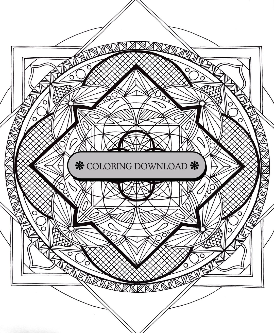 Adult Coloring Geometric Coloring Pages - Etsy