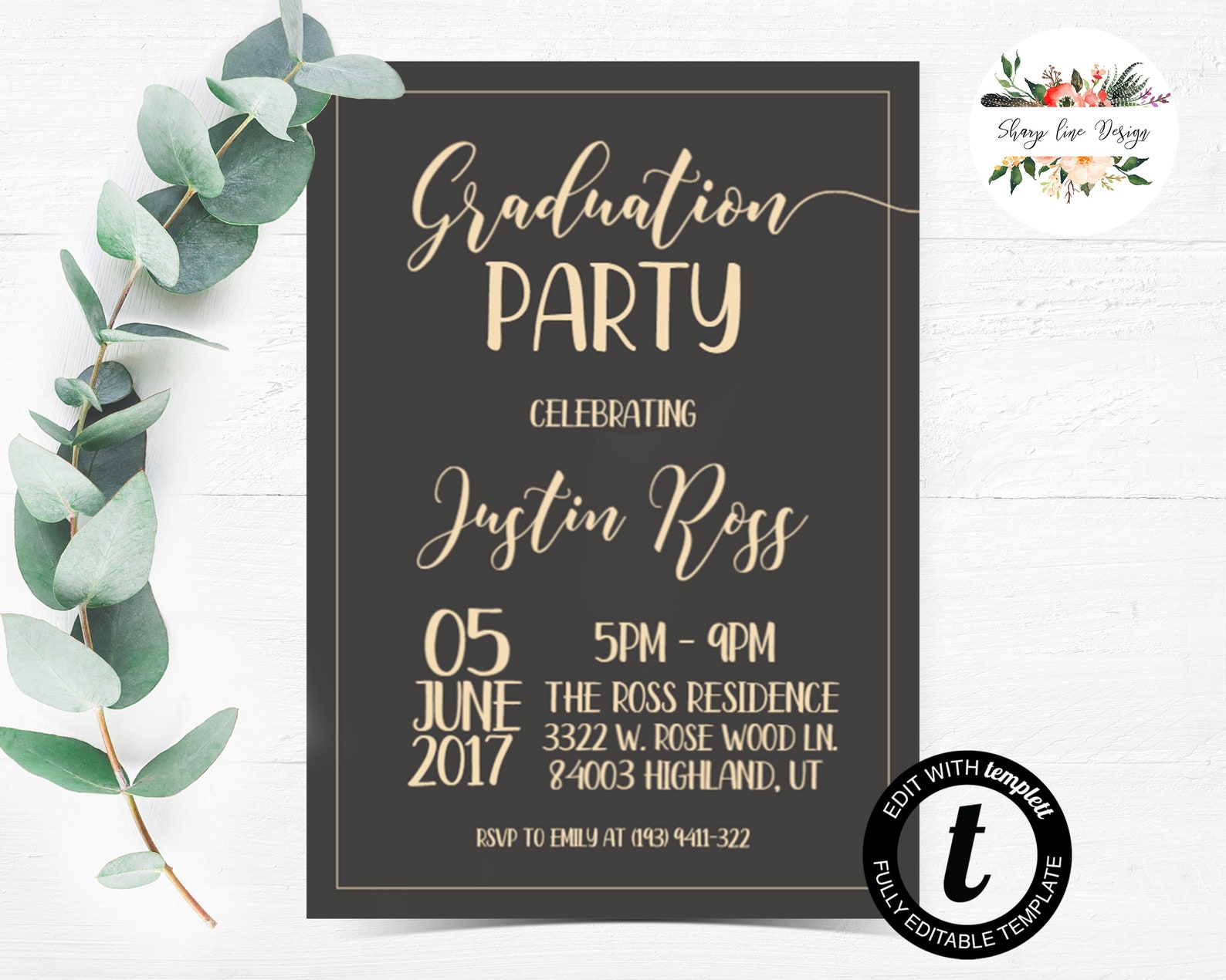 Graduation Party Invitation Template Editable Invitation - Etsy