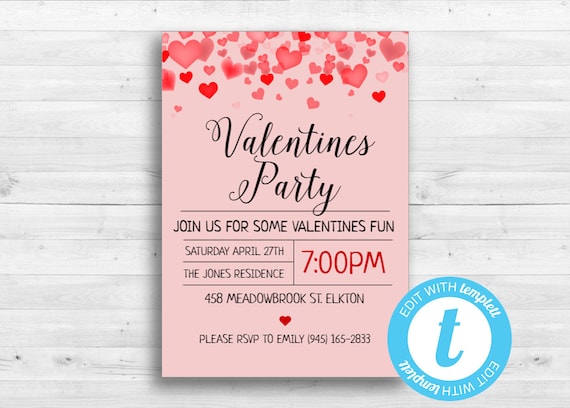 Valentines Party Invitation Valentines Day Party Invite | Etsy