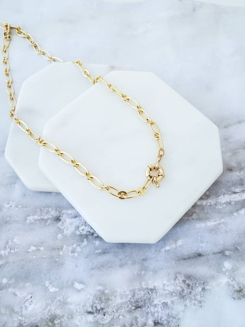 Versatile Medium Chunky Gold Cable Chain Layering Necklace | Etsy