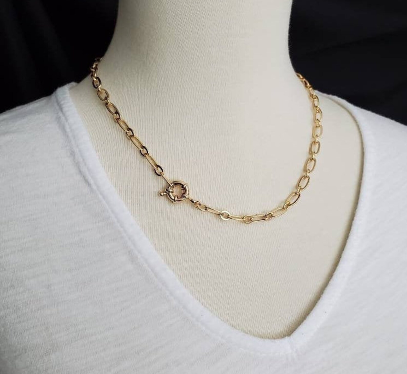 Versatile Medium Chunky Gold Cable Chain Layering Necklace | Etsy