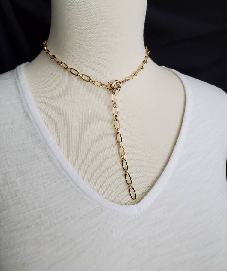 Versatile Medium Chunky Gold Cable Chain Layering Necklace | Etsy