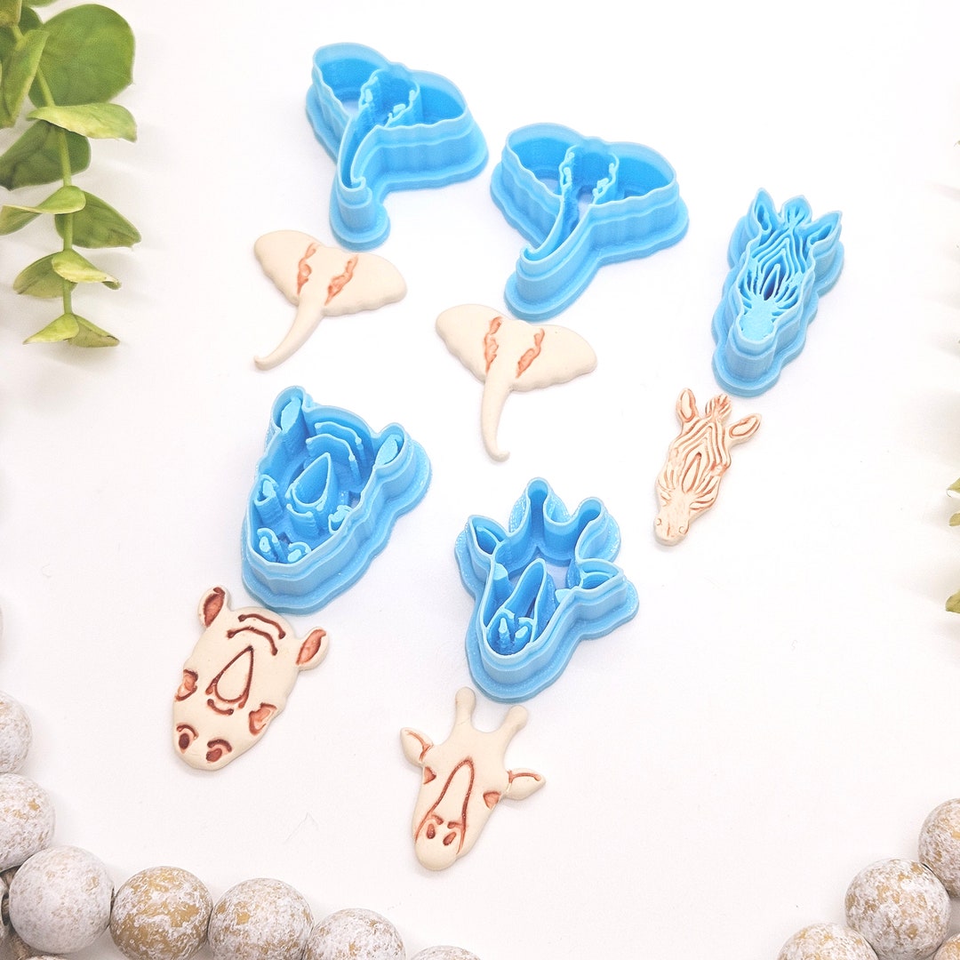 SAFARI ANIMALS Polymer Clay Cutters / Jewelry Making / Fondant / Cake ...