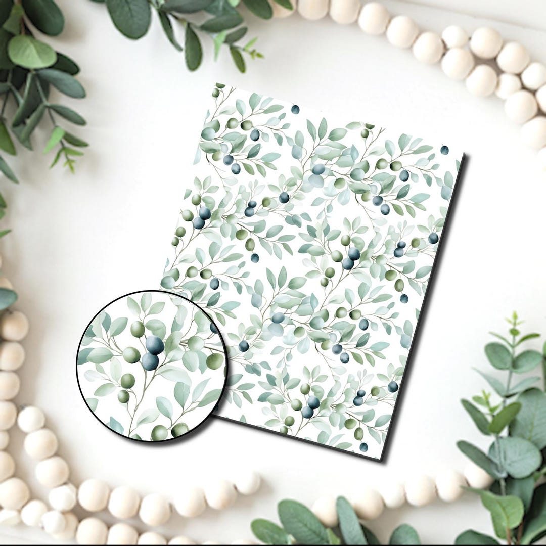 Watercolor Olive Branches Image Transfer Paper /polymer Clay WATER ...