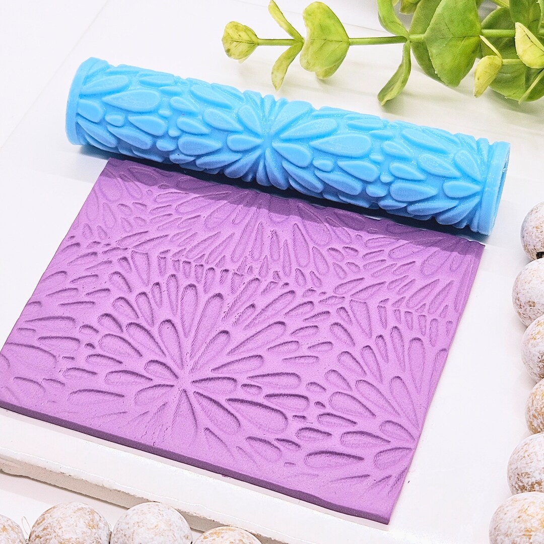 FLORAL 3 Emboss Texture Roller / Polymer Clay Cutters / Jewelry Making ...
