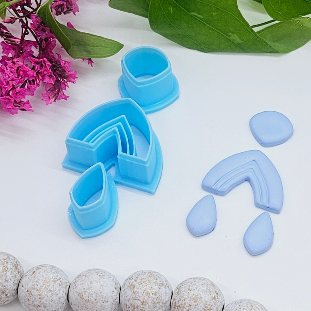 ABSTRACT RAINBOW Drop Set / Sharp Polymer Clay Cutter / Jewelry Making ...