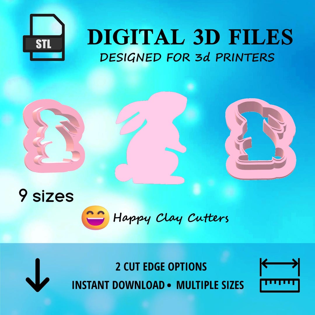 STL STANDING BUNNY Clay Cutters / Instant Digital Download /easter Clay ...
