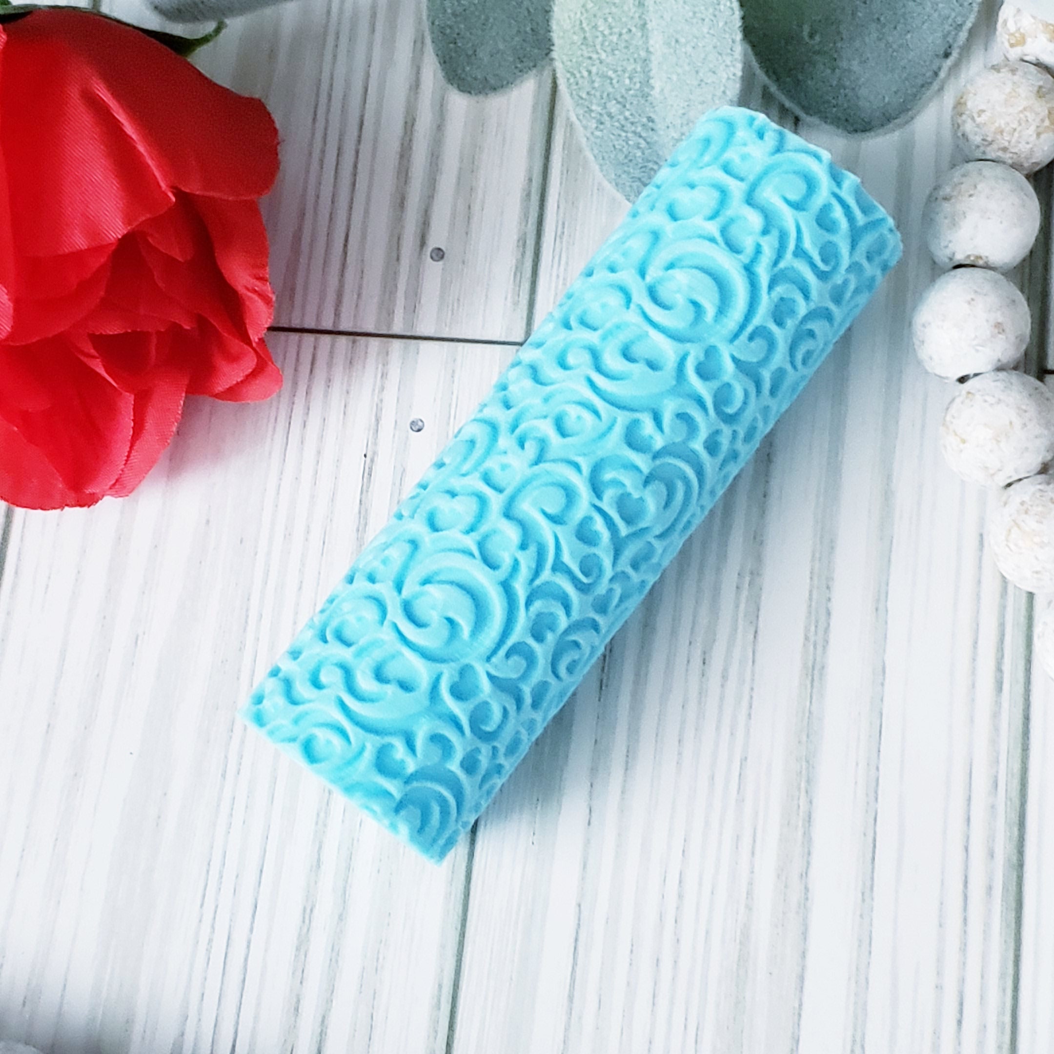 Valentine HEART DAMASK Deboss Texture Roller Fondant Polymer - Etsy