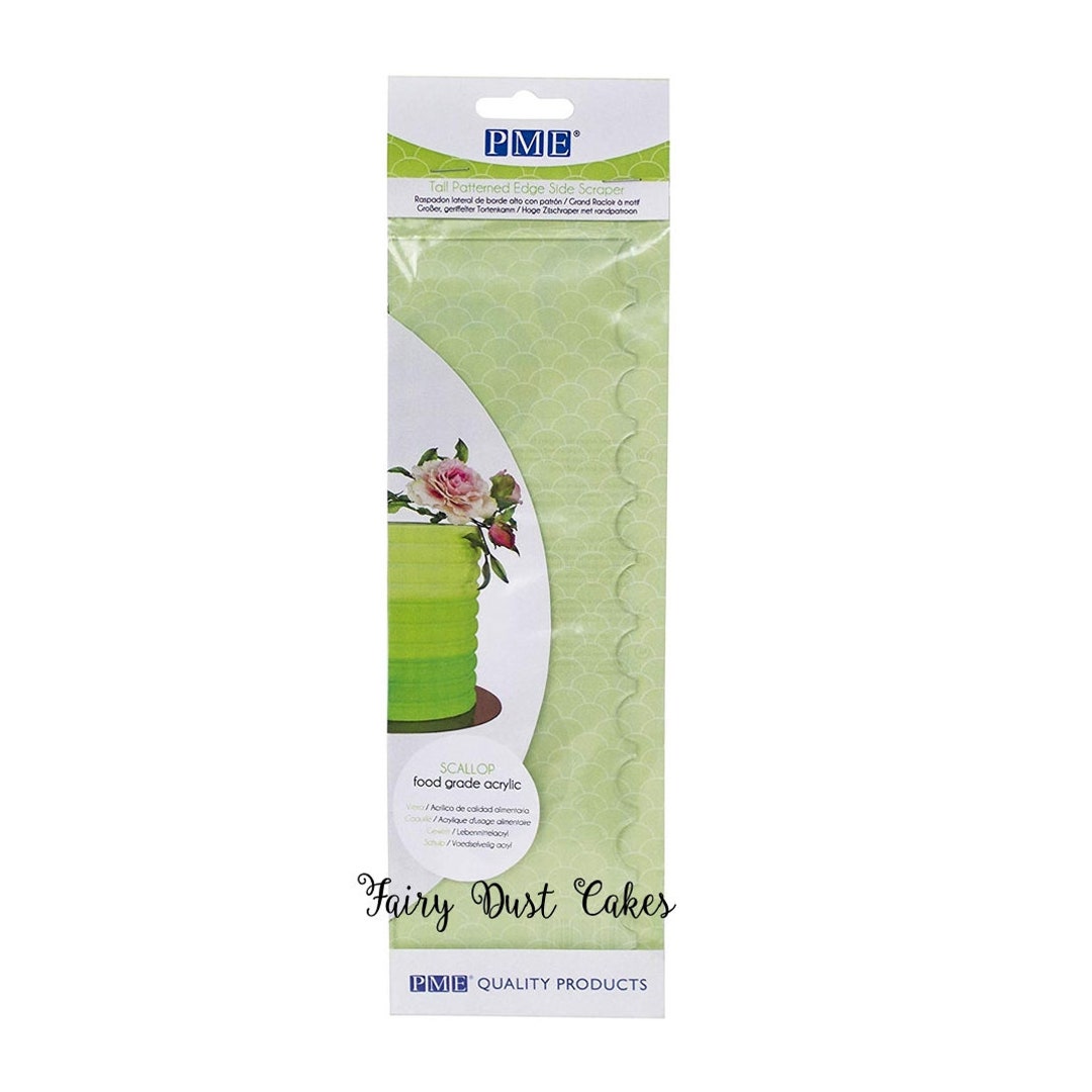 10" Tall Line Pattern Icing Acrylic Scallop Scraper by PME - Etsy