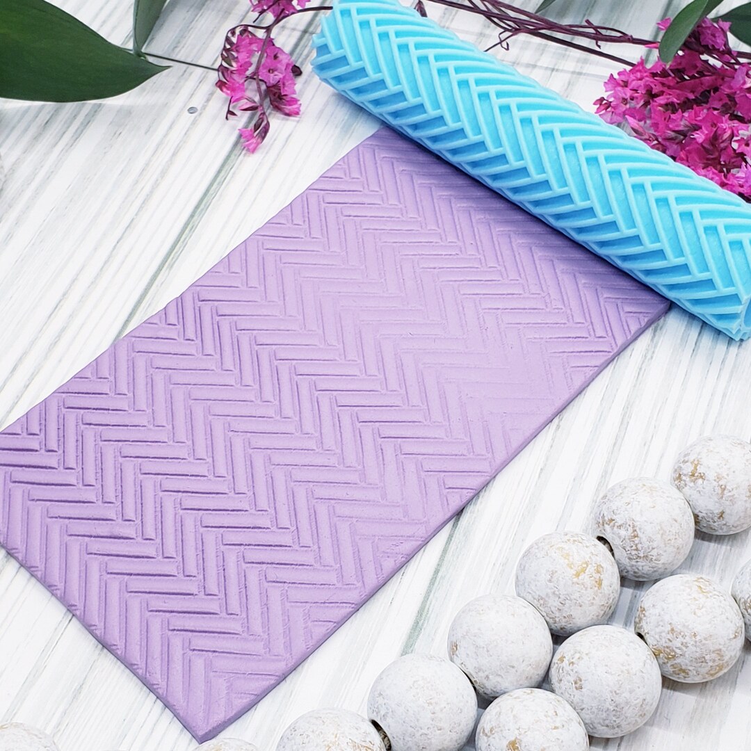 HERRINGBONE Style 2 Debossing Texture Roller Polymer Clay Cutters ...