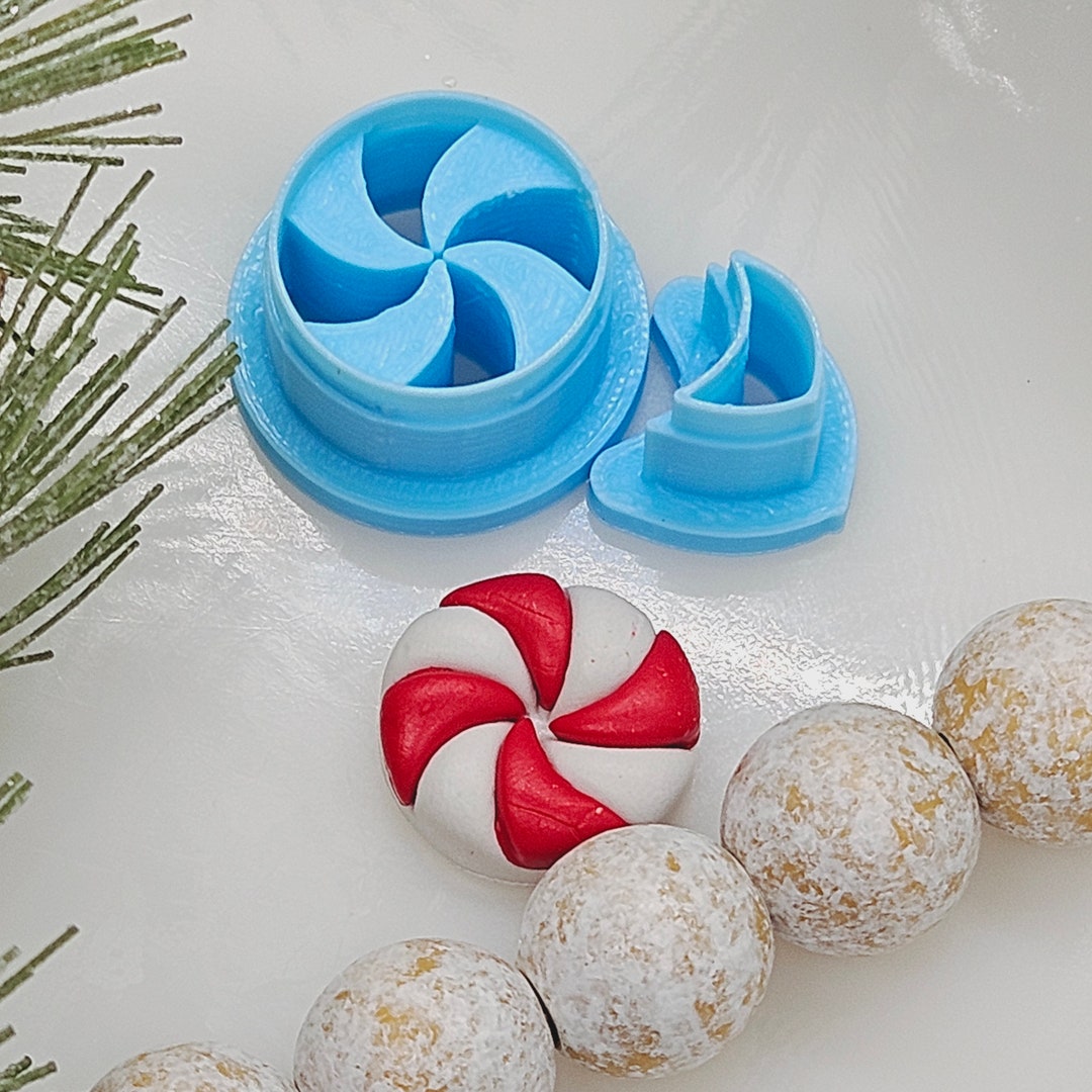PUFFY PEPPERMINT Set / Polymer Clay Cutter / Jewelry Making /fondant ...