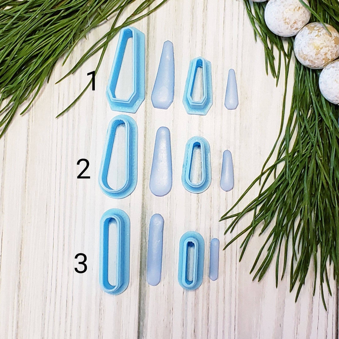 TEARDROP & PILL Shaped Polymer Clay Cutters Set Jewelry Earrings Bundle ...