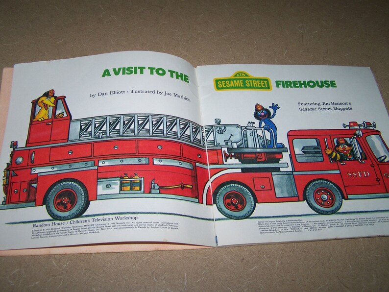 Vintage Sesame Street Firehouse Book - Etsy