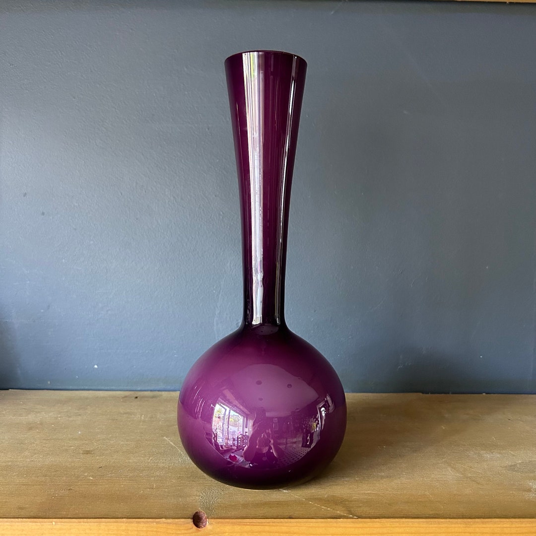 Elme Glasbruk Swedish Purple Cased Glass Gourd Vase. Modernist - Etsy UK
