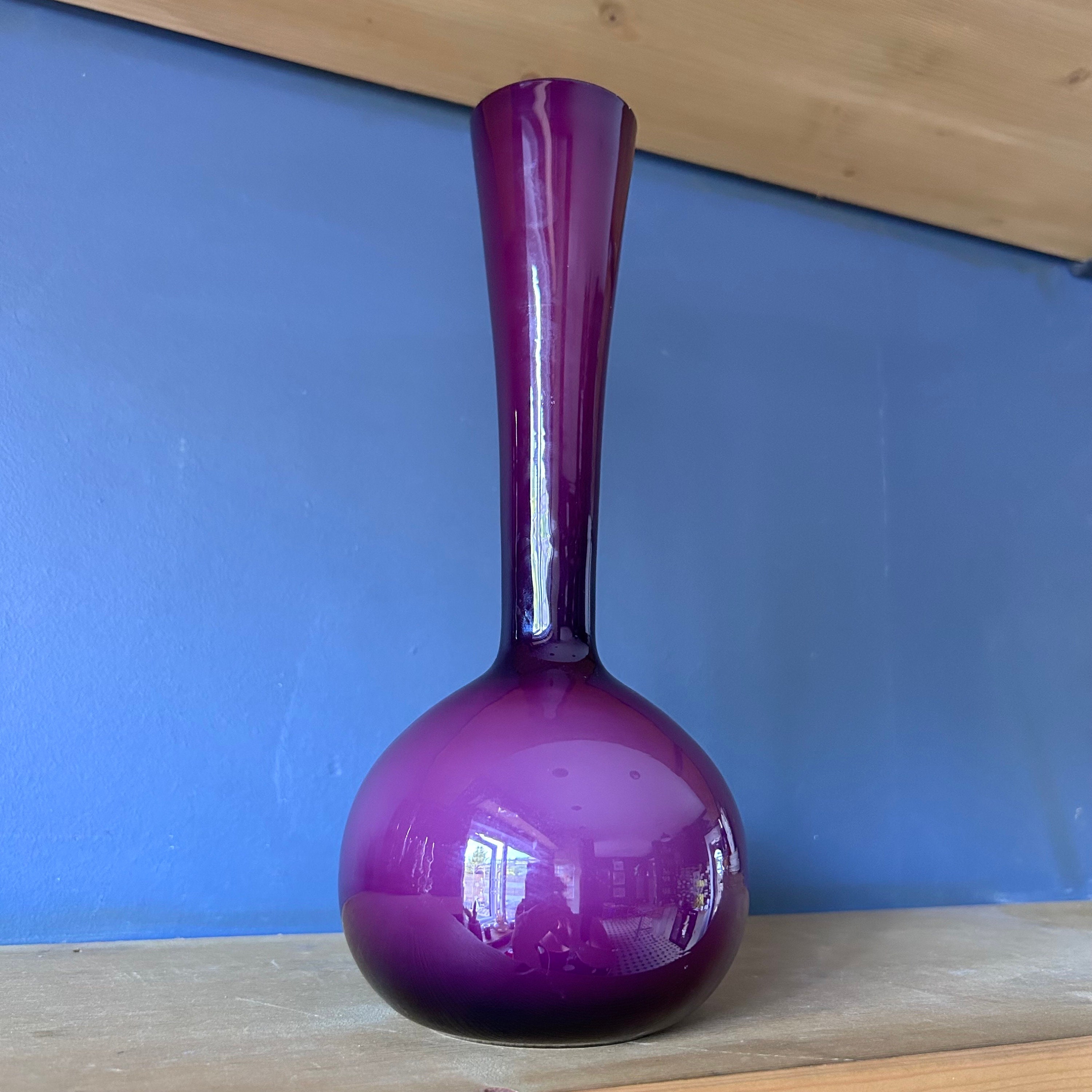 Elme Glasbruk Swedish Purple Cased Glass Gourd Vase. Modernist - Etsy UK
