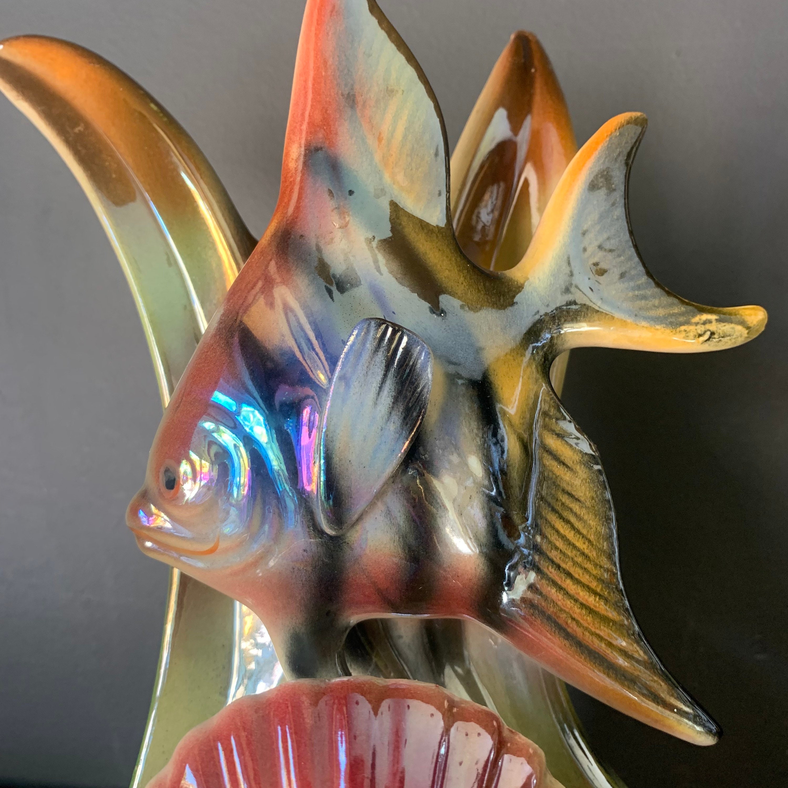 H. Bequet Lustrous Angel Fish Sculpture - Etsy