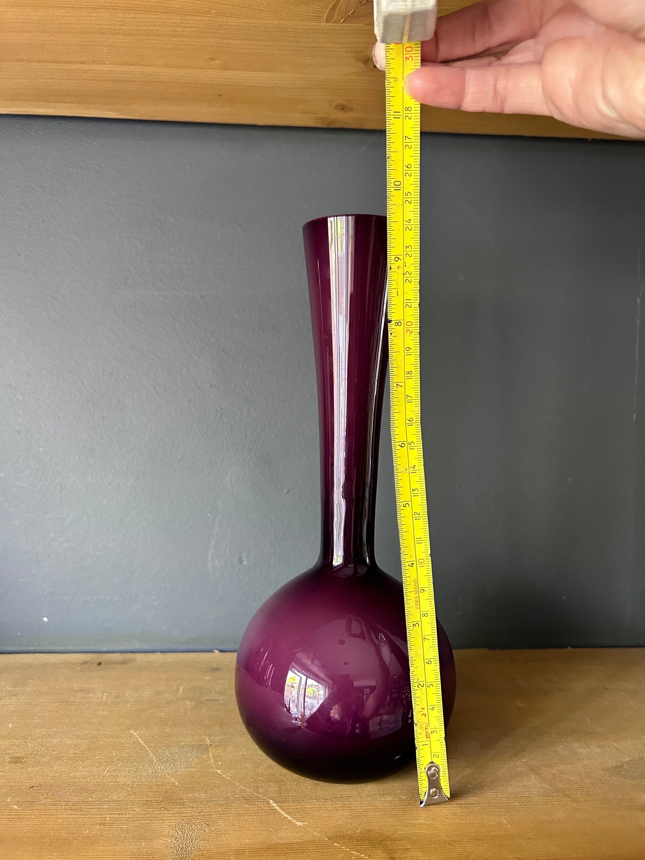 Elme Glasbruk Swedish Purple Cased Glass Gourd Vase. Modernist - Etsy UK