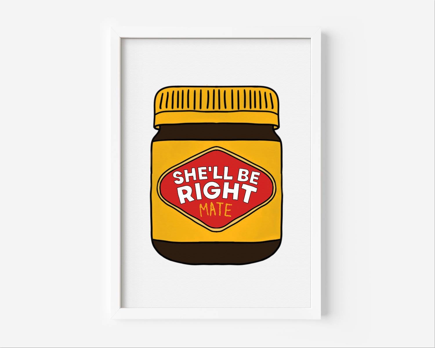 She'll Be Right Vegemite Art Print Aussie Slang Quirky - Etsy Australia