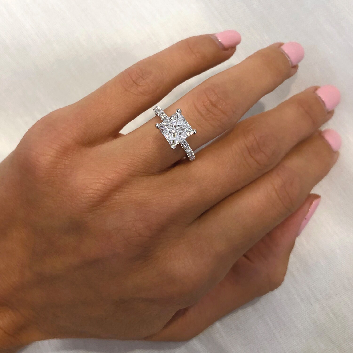 1.5-3.0 Princess Cut Lab Grown Diamond Hidden Halo 1.5-3.0 Princess Cut Lab Grown Diamond Hidden Halo