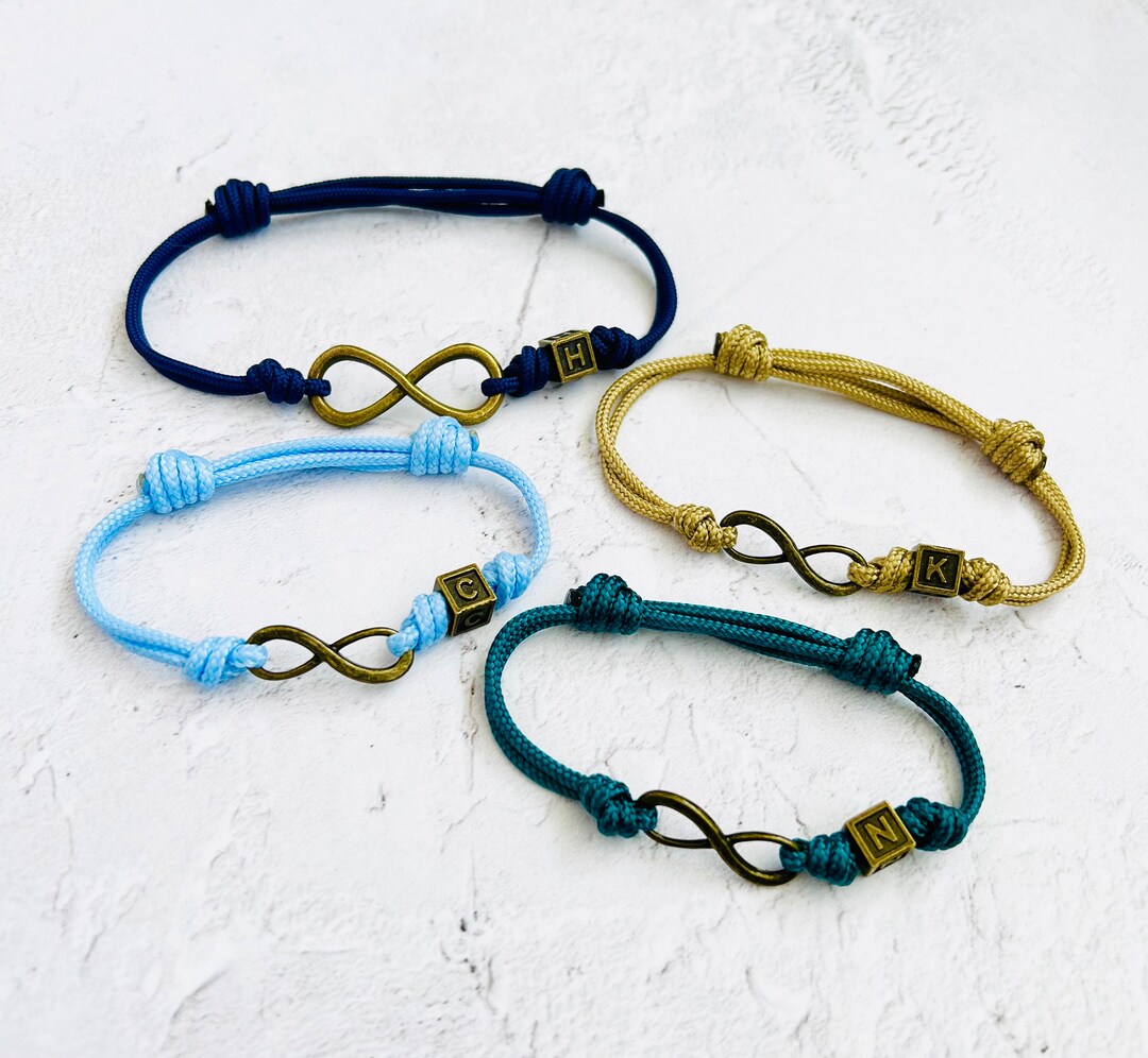 Set of 4 Personalised Family Infinity Bracelets, Family Bracelets ...