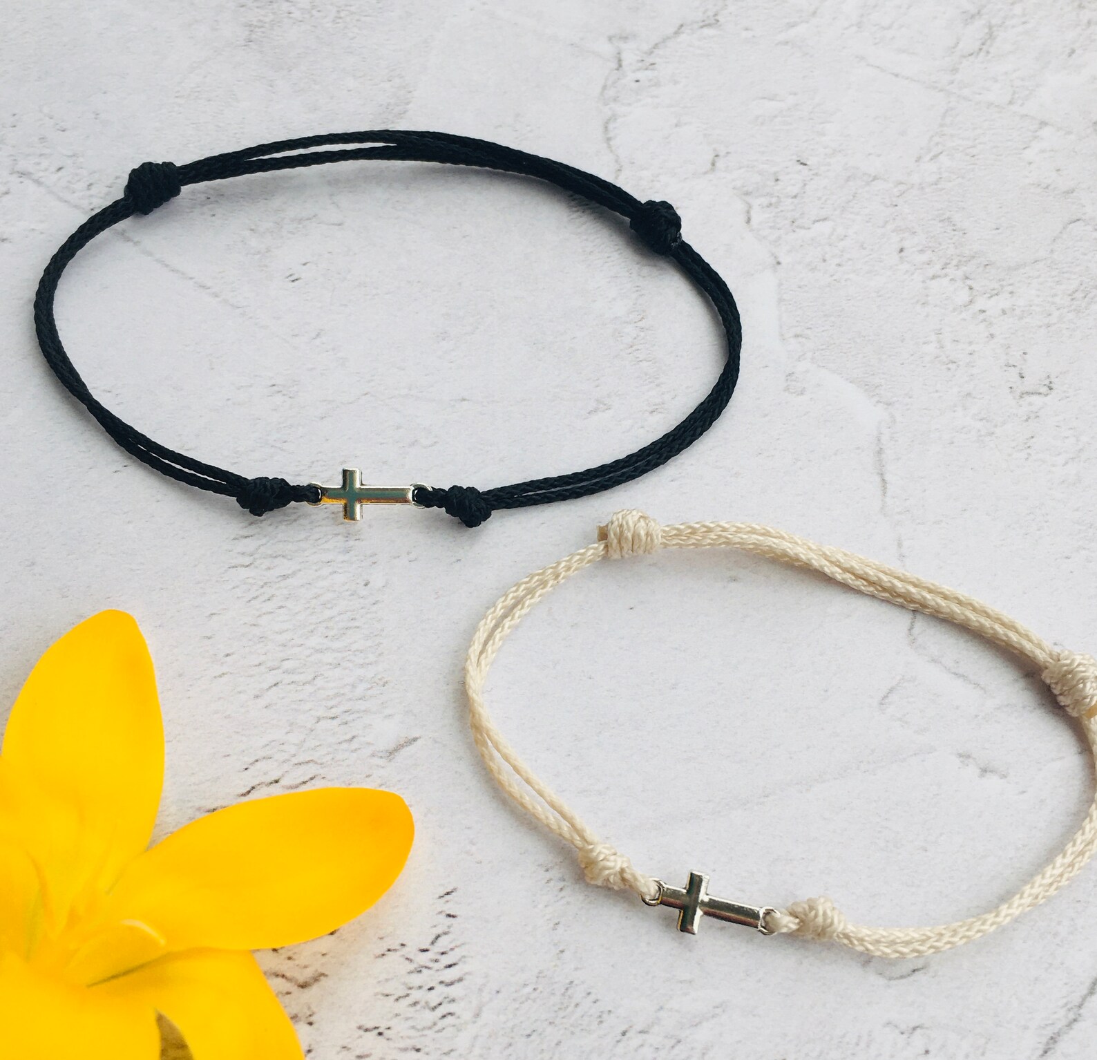 Christian Cross Couple Bracelets, His and Her Cross Bracelets, Couple ...