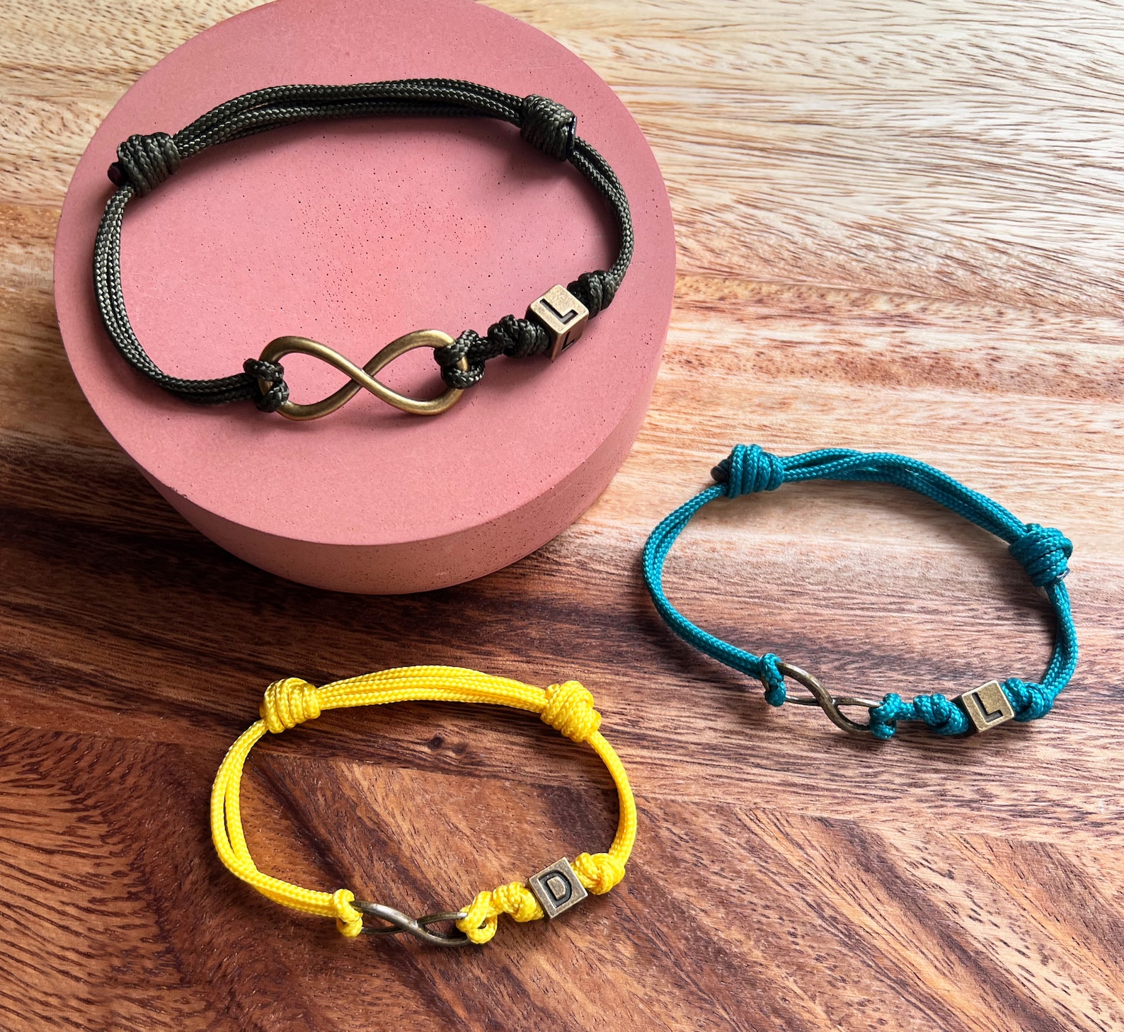 Set of 3 Bronze Infinity Family Bracelets, Mother Son Bracelet Trio ...