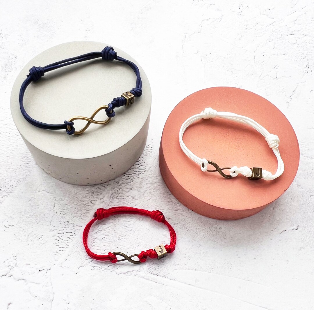 Set of 3 Bronze Infinity Family Bracelets, Mother Son Bracelet Trio ...