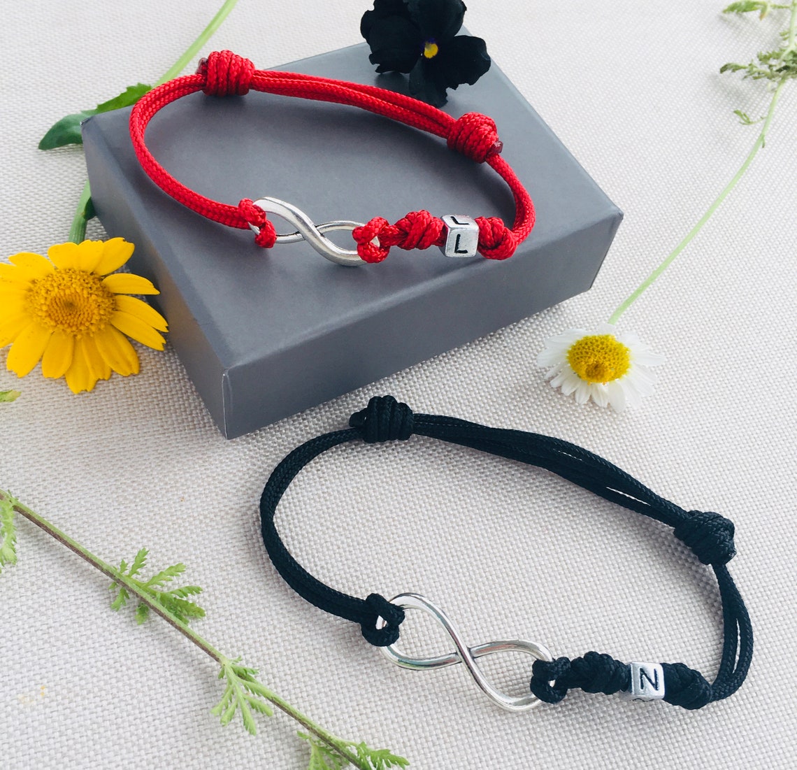 Personalised Couple Bracelet Set, His and Hers Bracelets, Custom ...