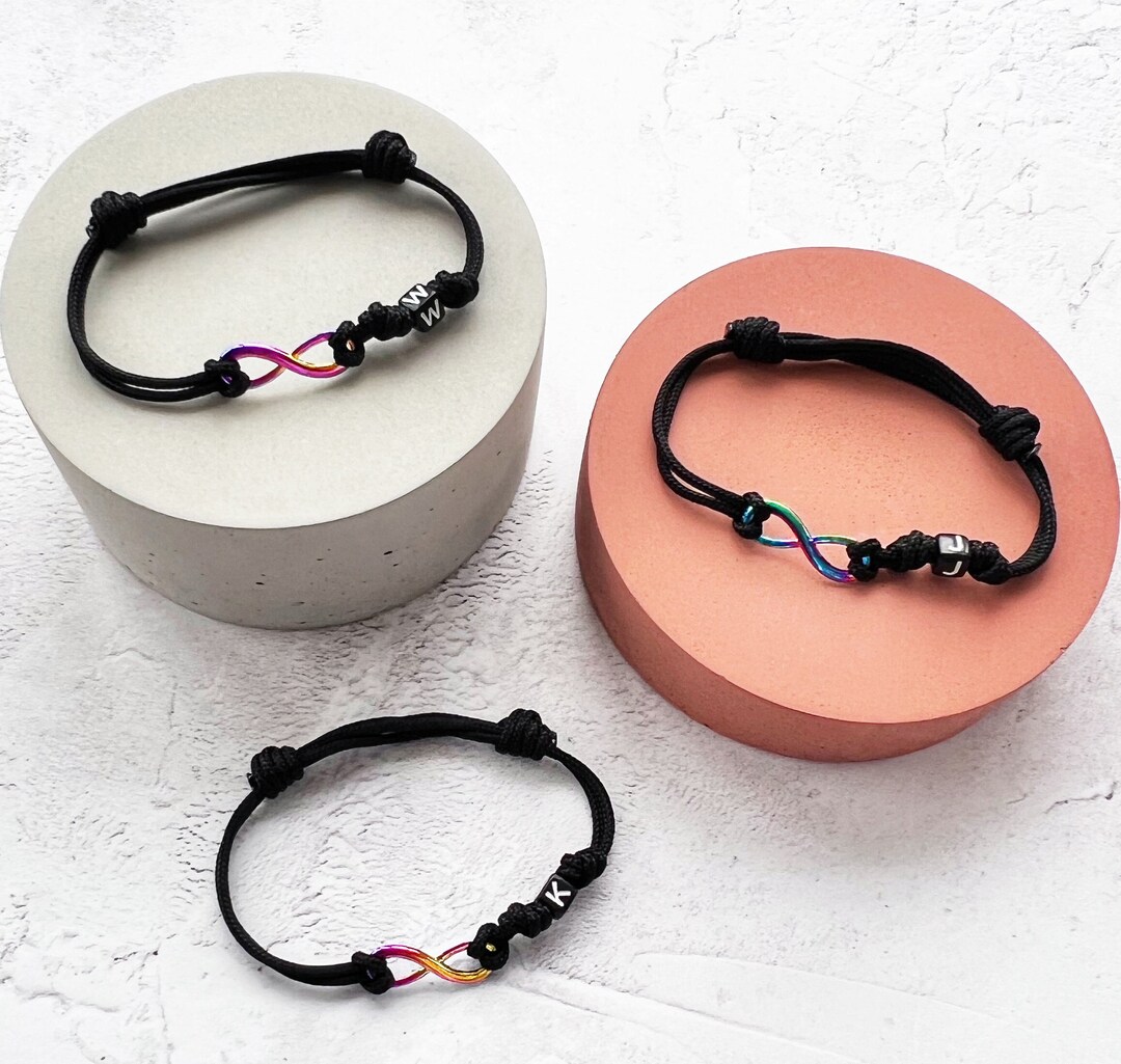 Set of 3 Iridescent Infinity Family Bracelets, Mother Son Bracelet Trio ...