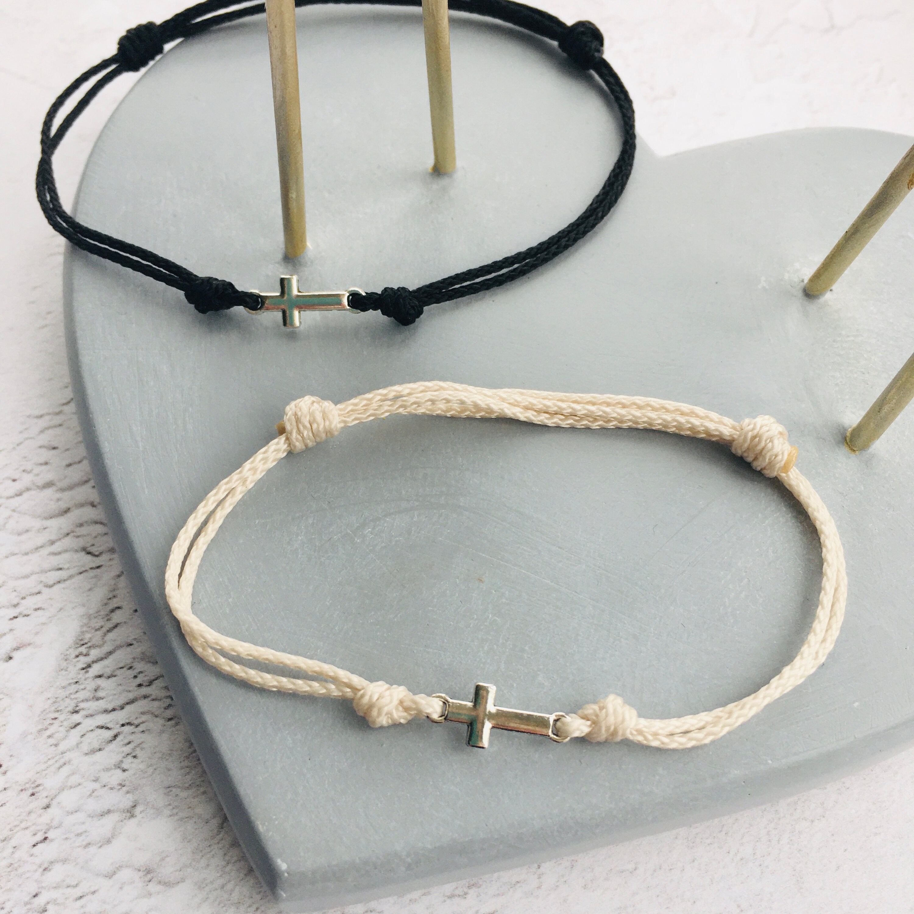 Christian Cross Couple Bracelets His and Her Cross Bracelets - Etsy UK
