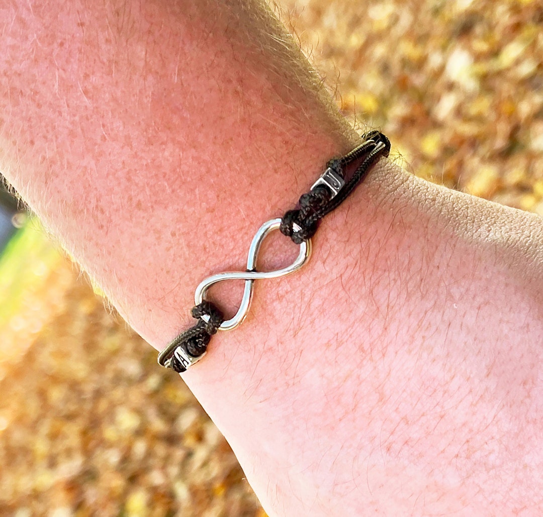 Personalised Mens Infinity Bracelet With Sterling Silver Initials ...