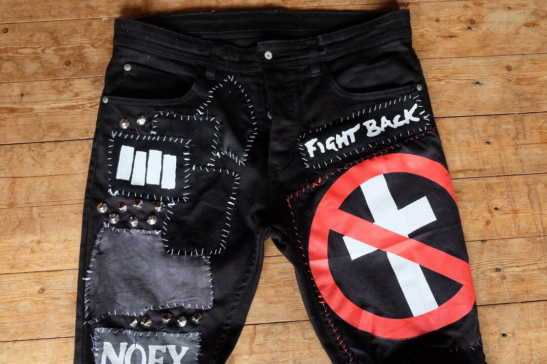 Fight Back Custom Crust Pants Punk Trousers - Etsy