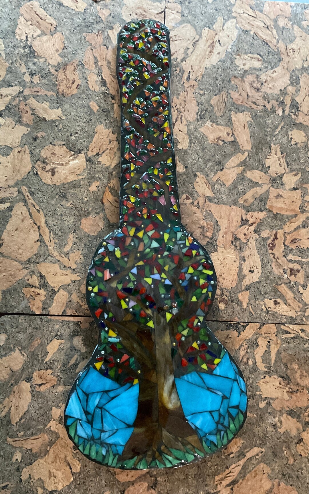 Growing Tree of Life Mosaic Ukulele, Handmade Mosaic Mini Guitar ...