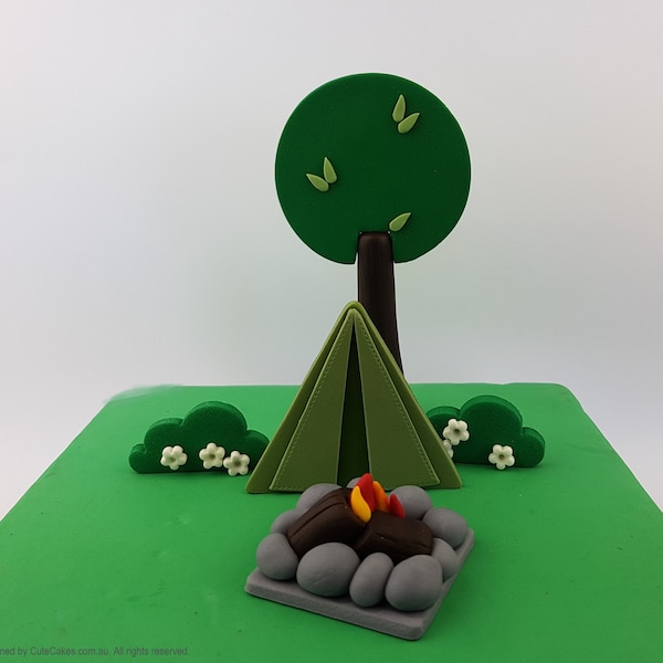 Camping Cake Topper - Etsy
