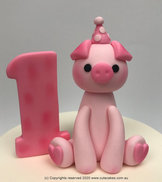Pig Cake Topper Piglet Farm Pet Birthday Party | Etsy