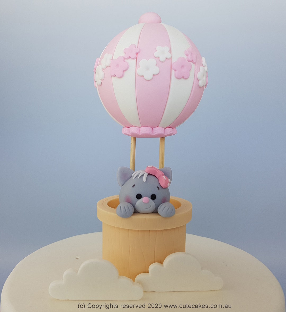 Kitten Hot Air Balloon Cake Topper Cat Birthday Cake - Etsy