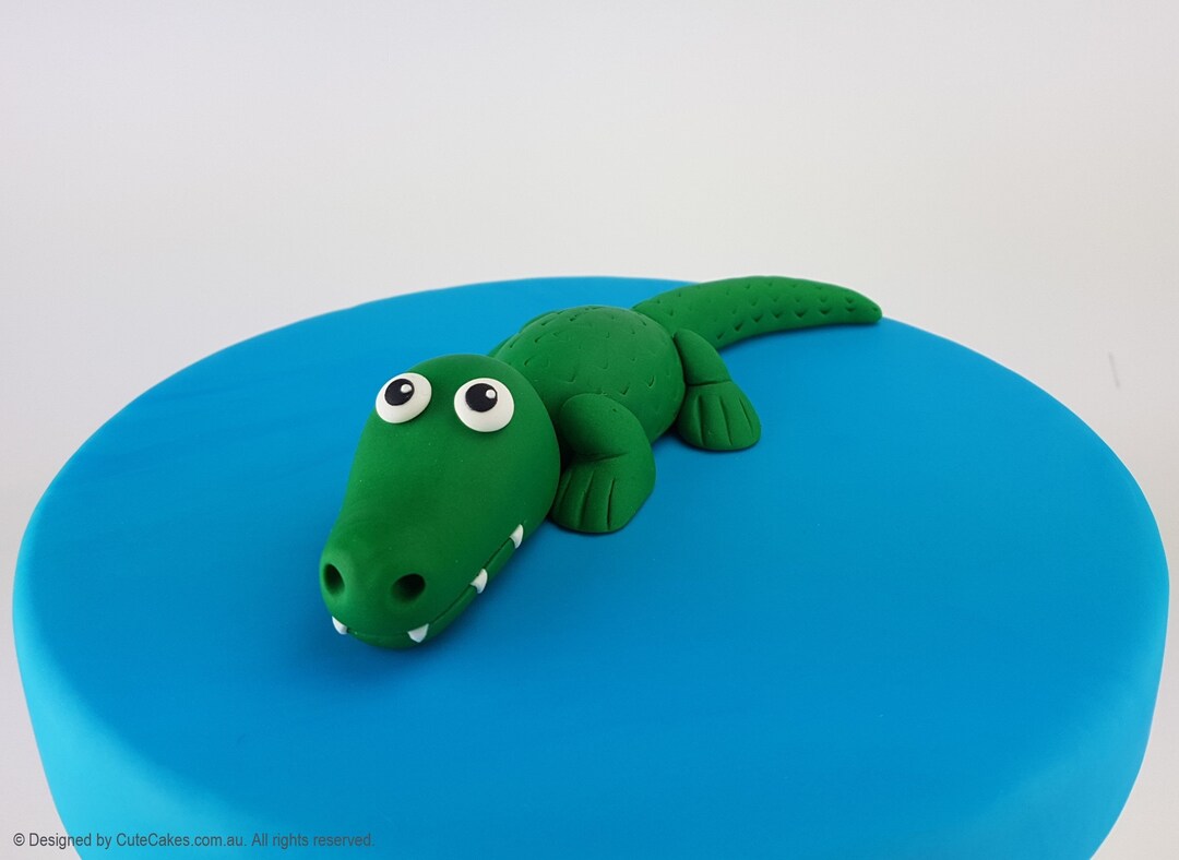 Croc Crocodile Cake Topper Fondant Decoration 3D Sugar Craft Figurines ...