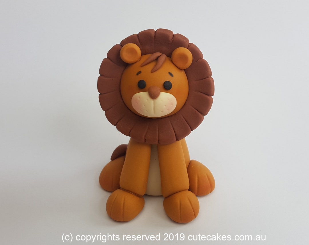 Lion Cake Topper Baby Shower Birthday Christening Baptism Jungle Zoo ...