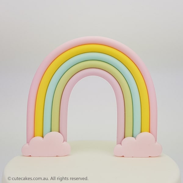 Pastel Rainbow Cake Topper - Etsy