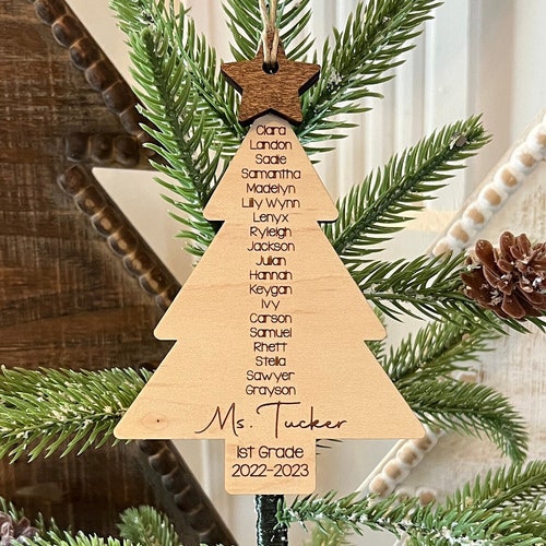 Teacher and Class Personalized Handpainted Christmas Ornament - Etsy