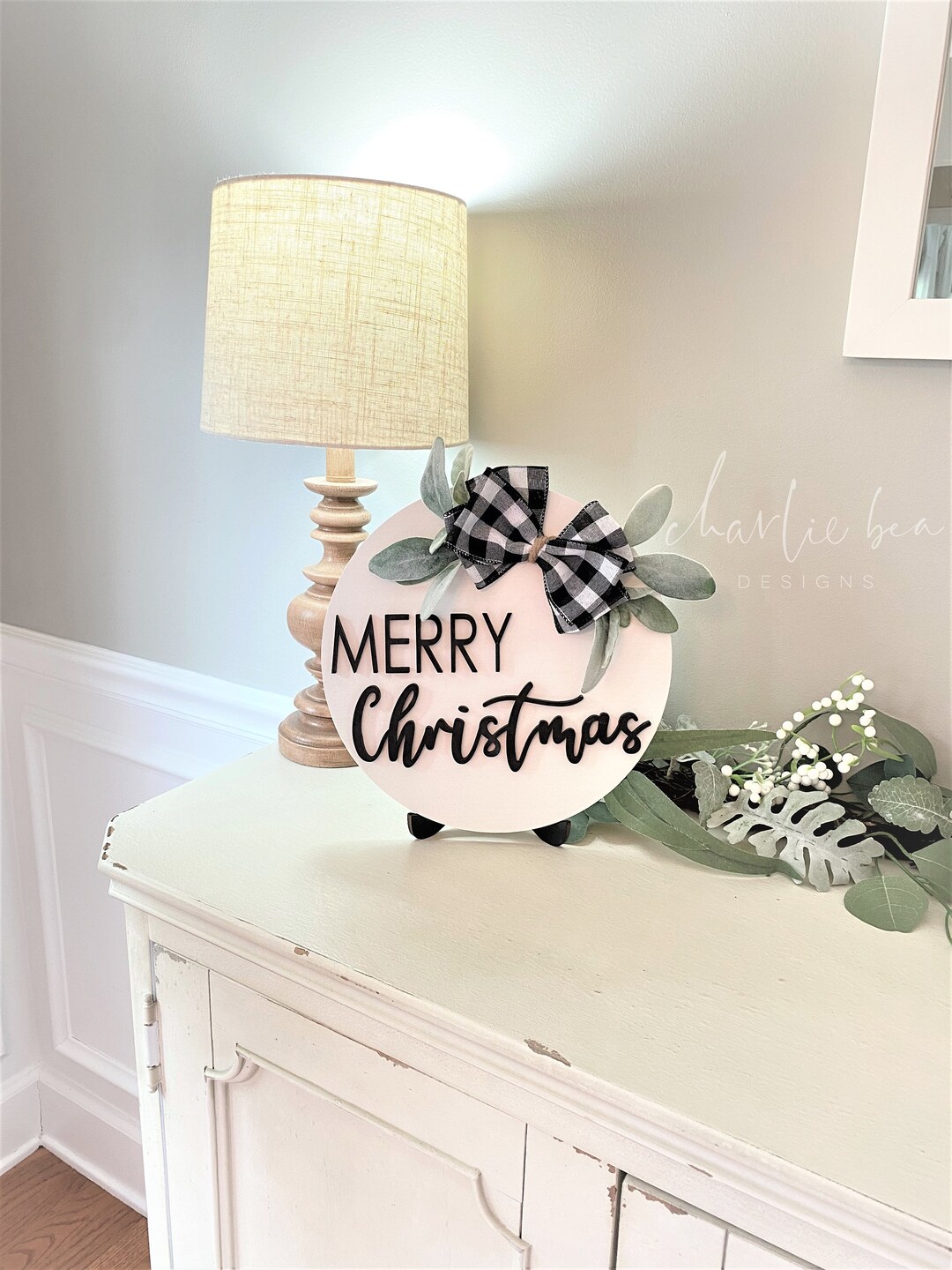 3D Merry Christmas Sign: Farmhouse Table Decor - Etsy