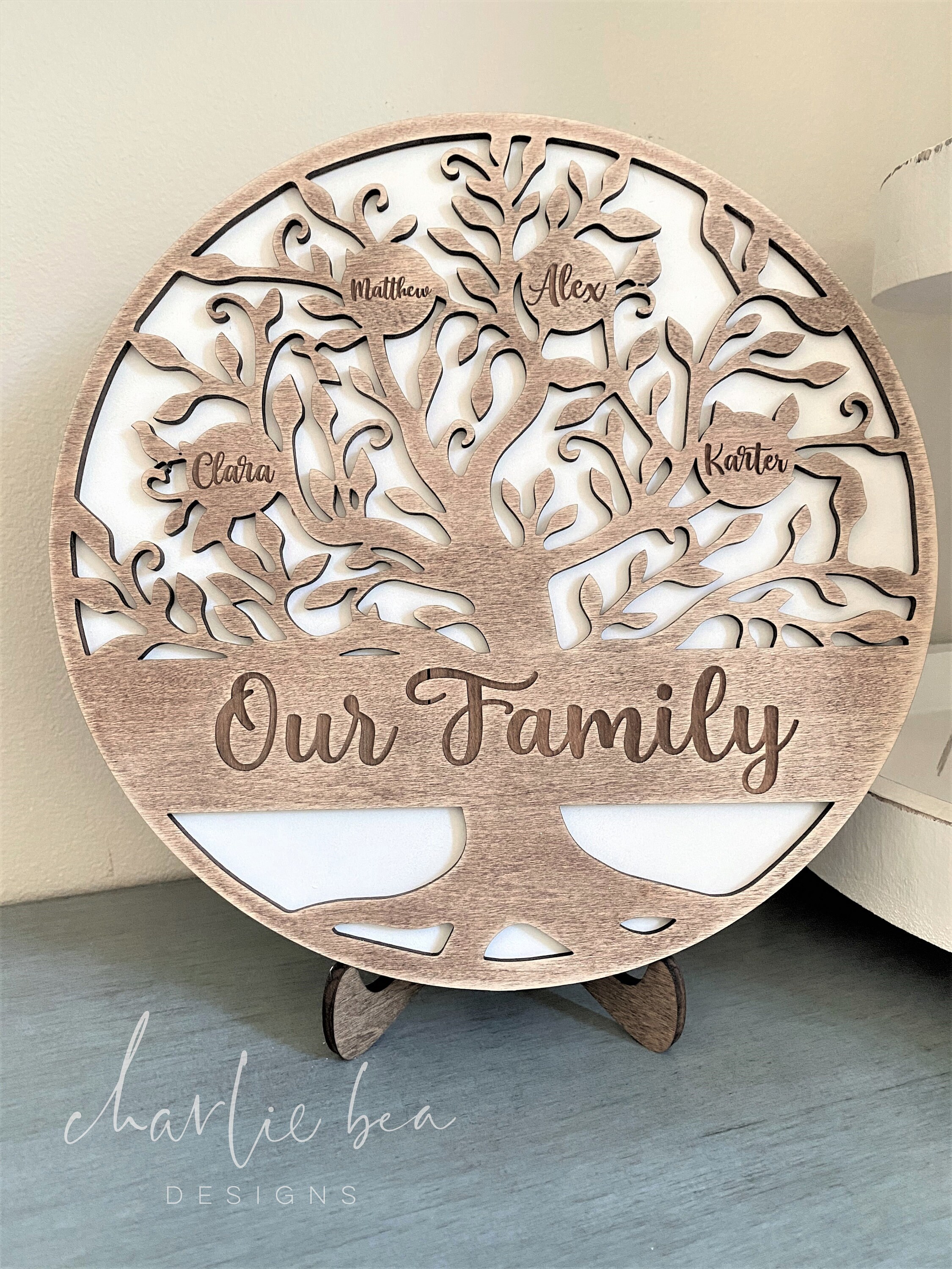 Family Sign Custom Laser Engraved Family Tree Sign - Etsy