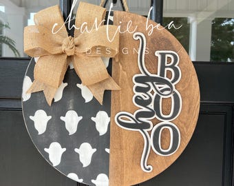 Hey Boo Door Sign - Etsy