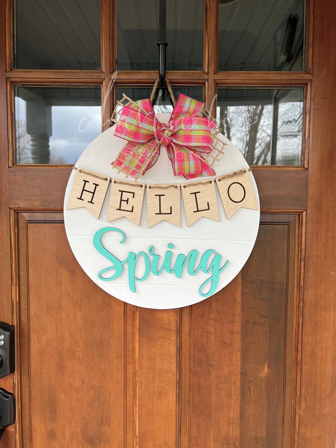 Hello Spring Door Hanger, Spring Porch, Hello Spring Sign, Spring Sign ...