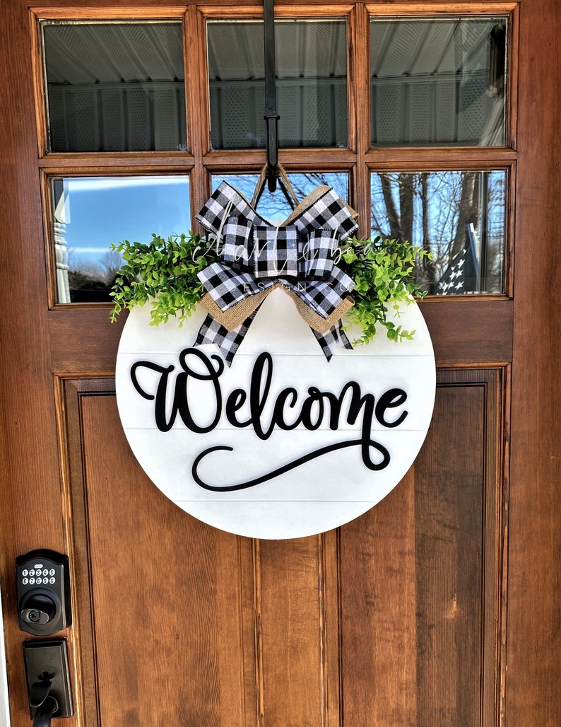 Front Door Decor Welcome Door Hanger Front Door Welcome | Etsy