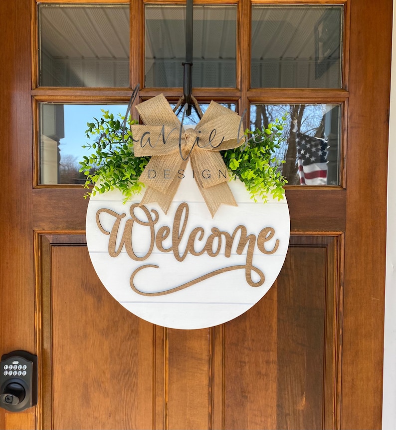 Front Door Decor Welcome Door Hanger Front Door Welcome | Etsy