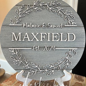 Wedding Sign, Rustic Last Name Sign, House Warming Gift, Family Name ...